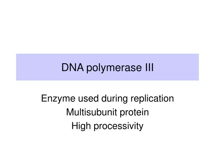PPT - DNA polymerase III PowerPoint Presentation, free download - ID ...