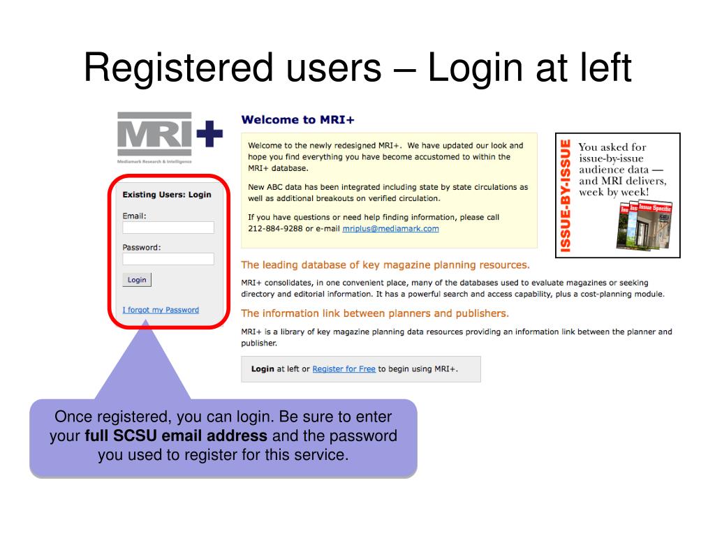 PPT - A guide to MRI+ use at SCSU PowerPoint Presentation, free ...