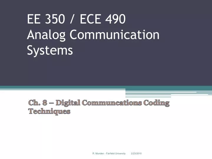 PPT - EE 350 / ECE 490 Analog Communication Systems PowerPoint Presentation - ID:2404086