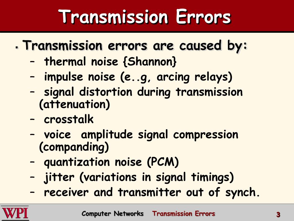 Ppt Transmission Errors Error Detection And Correction Powerpoint