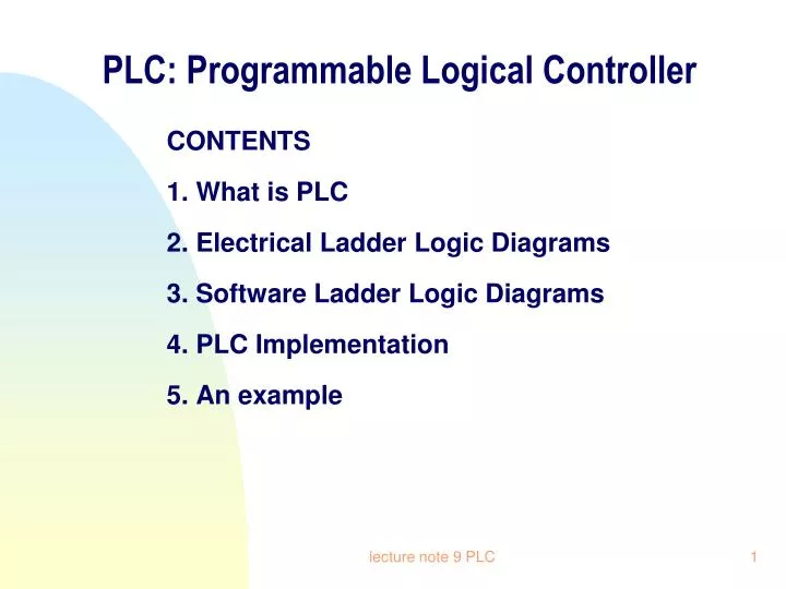 PPT - PLC: Programmable Logical Controller PowerPoint Presentation ...