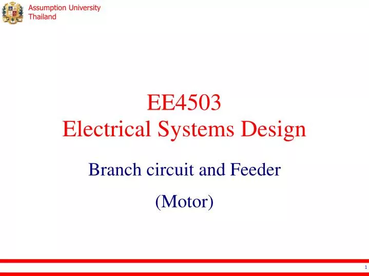 PPT - EE4503 Electrical Systems Design PowerPoint Presentation, free ...