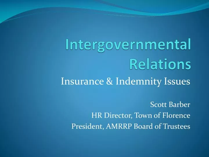 PPT - Intergovernmental Relations PowerPoint Presentation, free ...