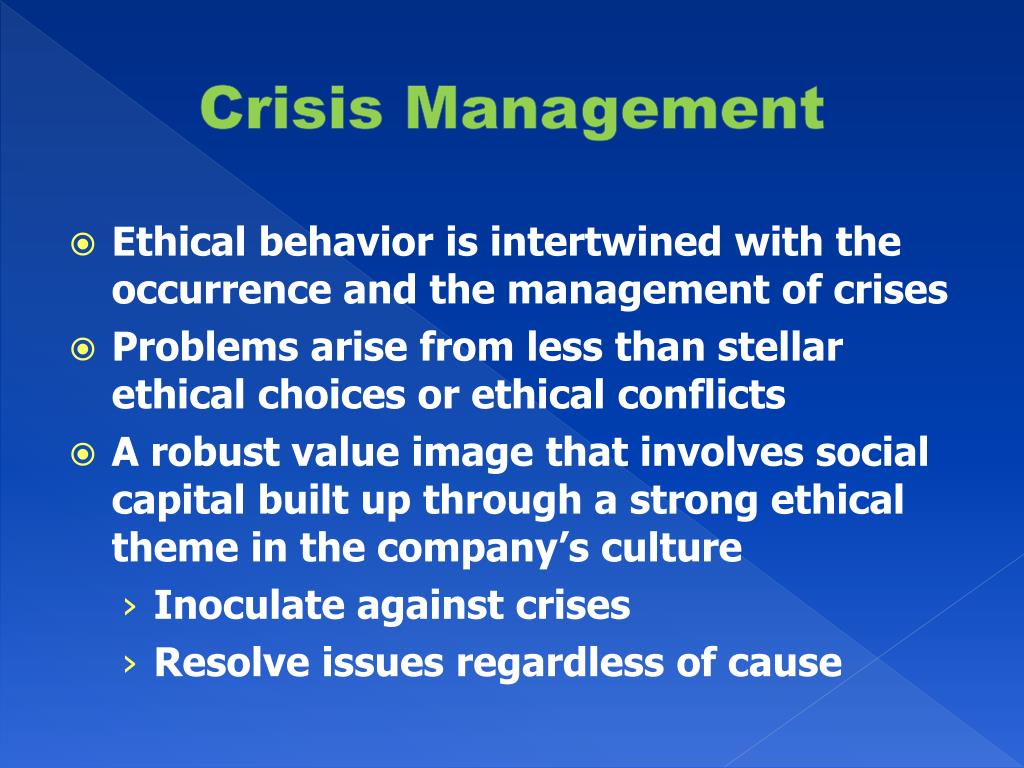 PPT - Ch. 16: Business Ethics and Crisis Management PowerPoint ...