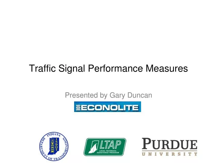 PPT - Traffic Signal Performance Measures PowerPoint Presentation, free ...