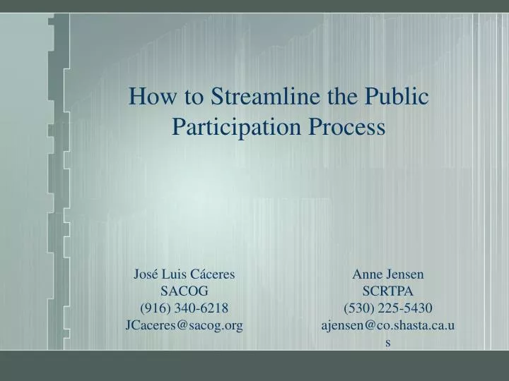 PPT - How to Streamline the Public Participation Process PowerPoint ...