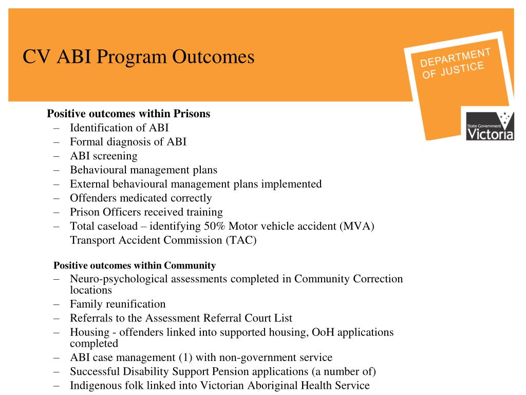 PPT - Department of Justice Corrections Victoria, Acquired Brain Injury ...
