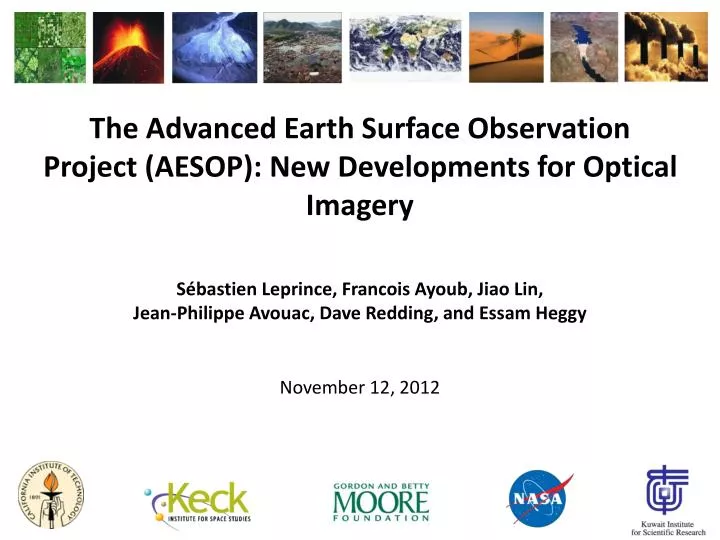 PPT - The Advanced Earth Surface Observation Project (AESOP): New ...