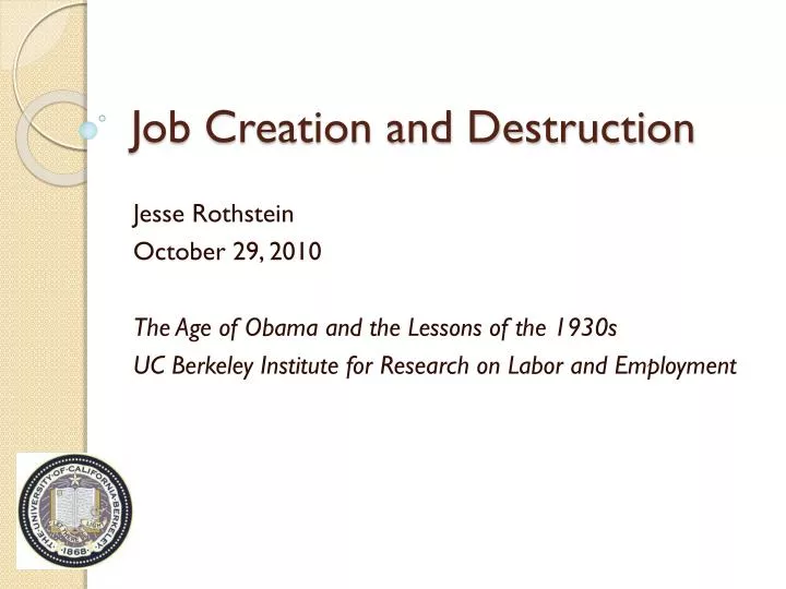 PPT - Job Creation and Destruction PowerPoint Presentation, free ...