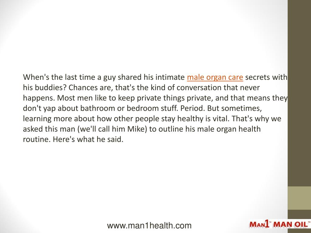 PPT - A Male organ Health Routine for Every Man PowerPoint Presentation ...