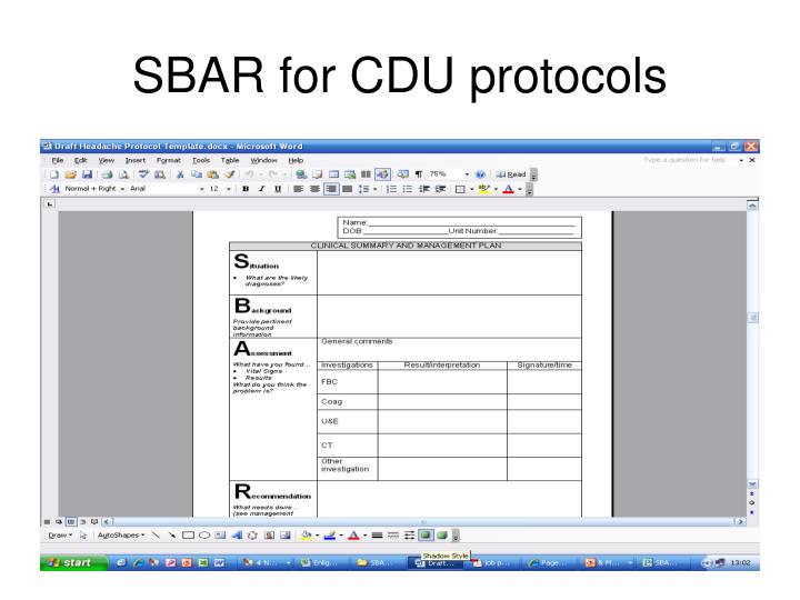 PPT - Improving handover in the ED setting “SBAR“ PowerPoint ...