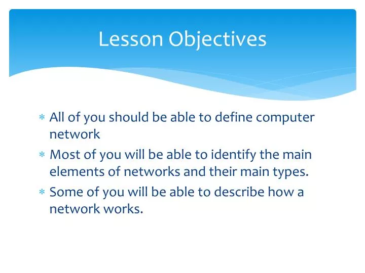 PPT - Lesson Objectives PowerPoint Presentation, free download - ID:2409000
