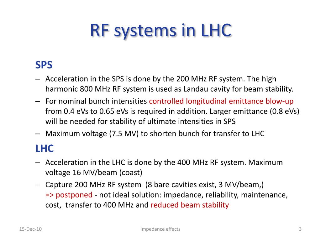 PPT - longitudinal stability and impedance budget transverse impedance ...