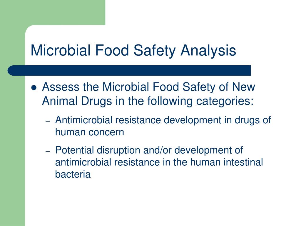 PPT - Human Food Safety of New Animal Drugs: Microbial Food Safety ...