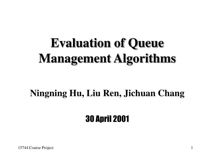 Ppt Evaluation Of Queue Management Algorithms Powerpoint Presentation 