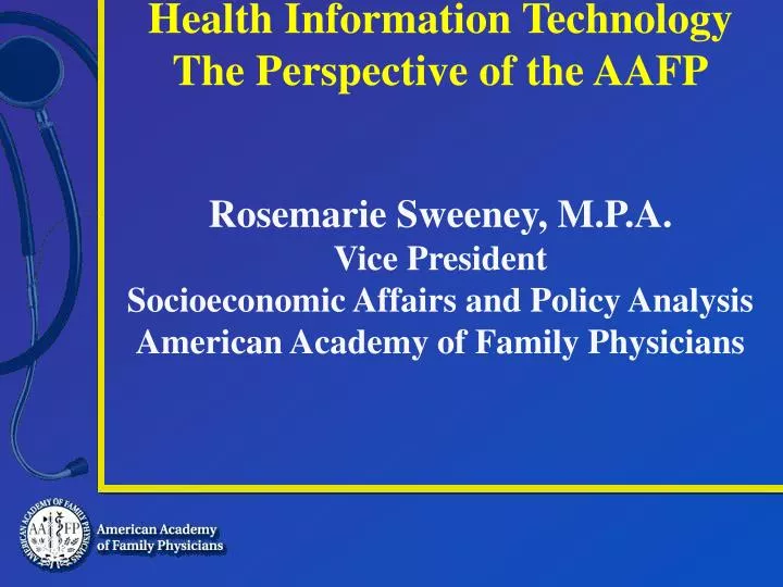 PPT - Health Information Technology: Perspective of the AAFP PowerPoint ...