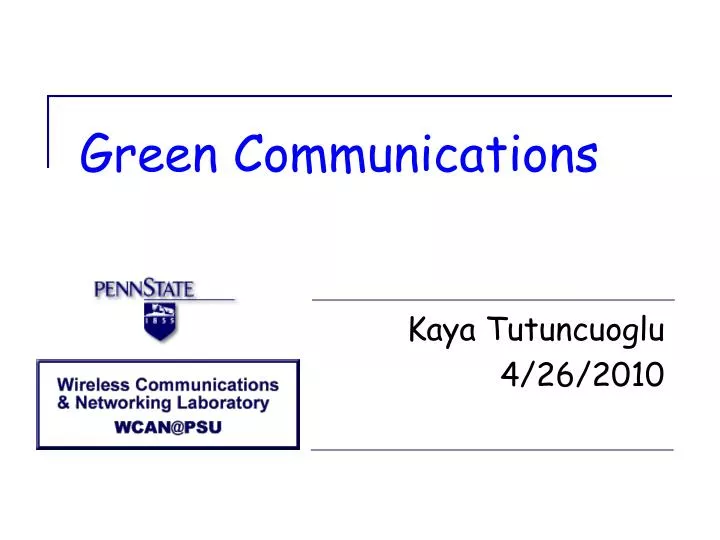 PPT - Green Communications PowerPoint Presentation, free download - ID ...
