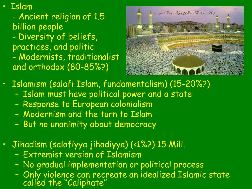 PPT - Islamism (salafi Islam, fundamentalism) (15-20%?) Islam must have ...