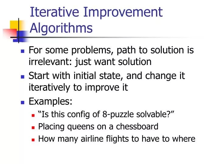 Ppt Iterative Improvement Algorithms Powerpoint Presentation Free Download Id2410517