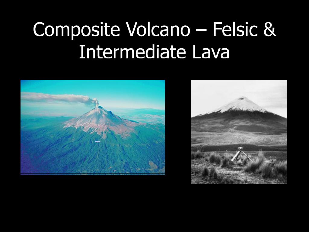 PPT - Shield Volcano – Mafic Lava See how dark the rocks are & how flat ...