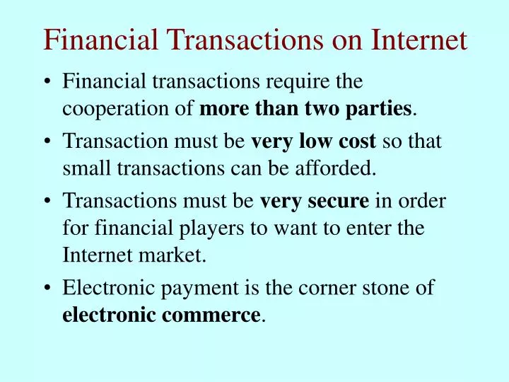 PPT - Financial Transactions on Internet PowerPoint Presentation, free ...