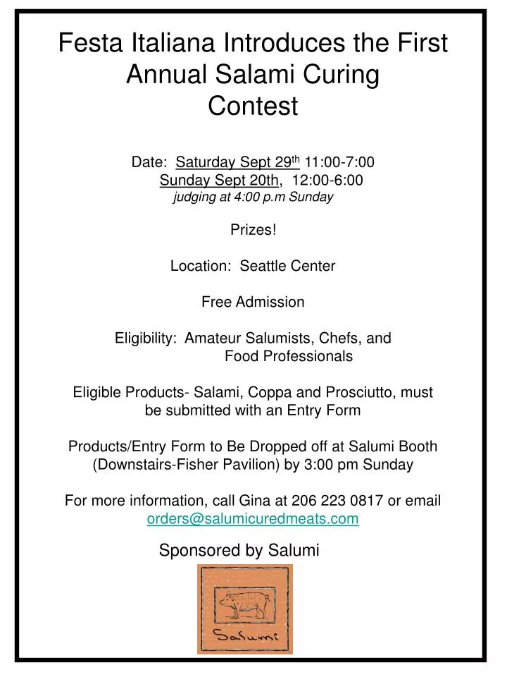 PPT - Festa Italiana Introduces the First Annual Salami Curing Contest ...