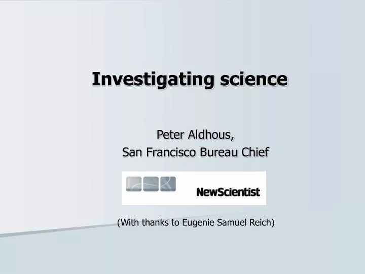 PPT - Investigating science PowerPoint Presentation, free download - ID ...
