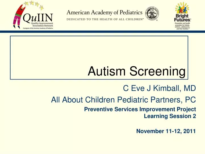 PPT - Autism Screening PowerPoint Presentation, free download - ID:2411569