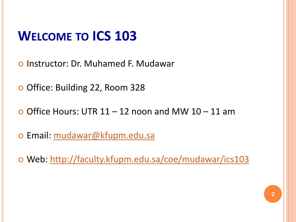 Ppt Ics103 Programming In C 1 Overview Of Computers And Programming Powerpoint Presentation