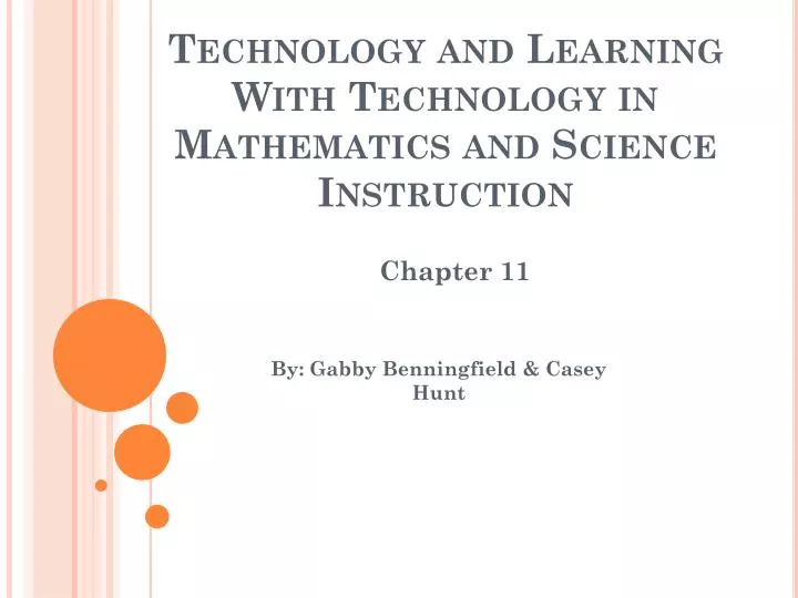 PPT - Technology and Learning With Technology in Mathematics and ...