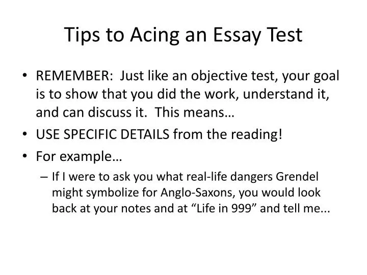 PPT - Tips to Acing an Essay Test PowerPoint Presentation, free ...