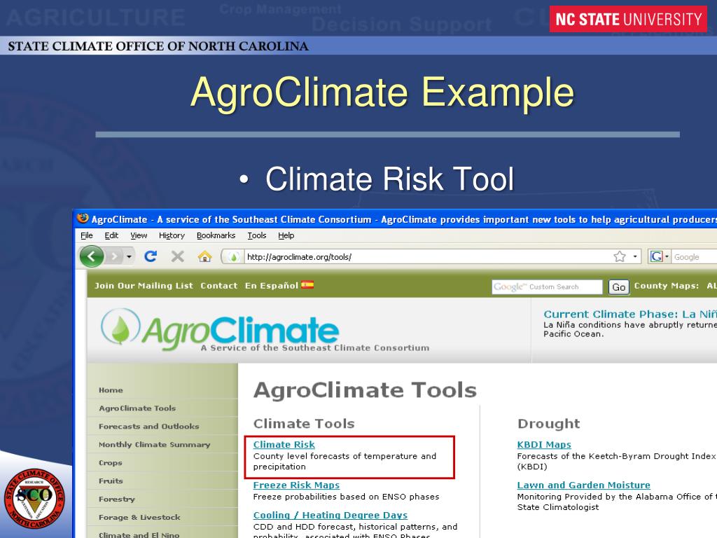 PPT - AgroClimate : Climate-based Decision Support for Southeast US ...