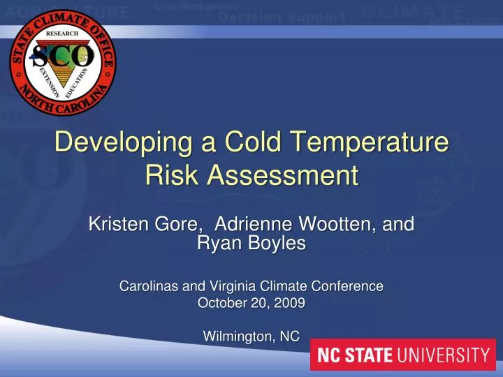 PPT - Developing a Cold Temperature Risk Assessment PowerPoint ...
