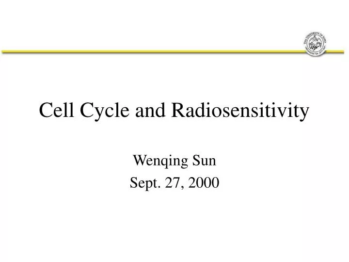 PPT - Cell Cycle and Radiosensitivity PowerPoint Presentation, free ...