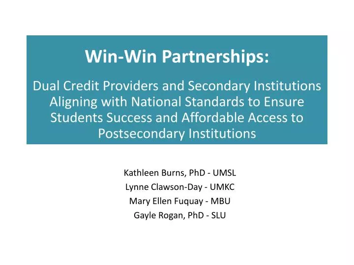 PPT - Win-Win Partnerships: PowerPoint Presentation, free download - ID ...