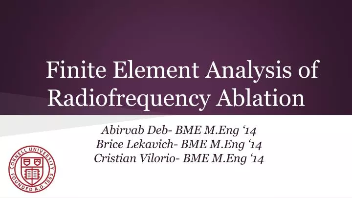 PPT - Finite Element Analysis of Radiofrequency Ablation PowerPoint Presentation - ID:2415218