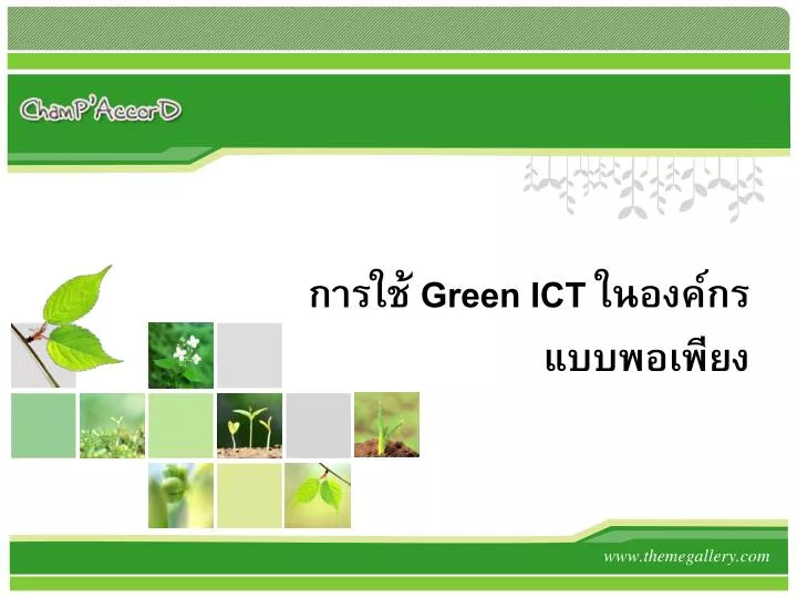 PPT - การใช้ Green ICT ในองค์กร แบบพอเพียง PowerPoint Presentation - ID ...
