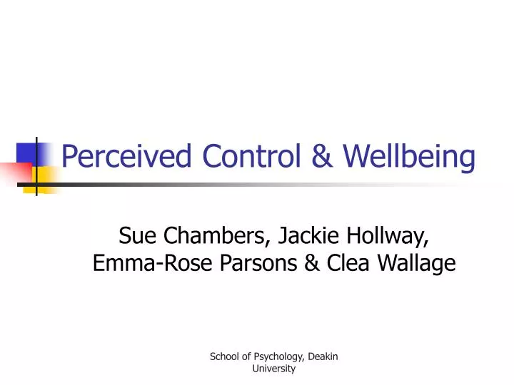 PPT - Perceived Control & Wellbeing PowerPoint Presentation, free ...