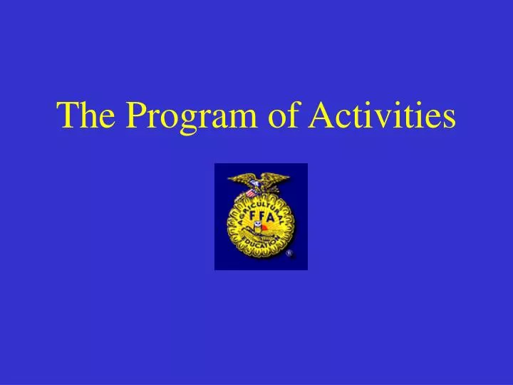 PPT - The Program of Activities PowerPoint Presentation, free download ...
