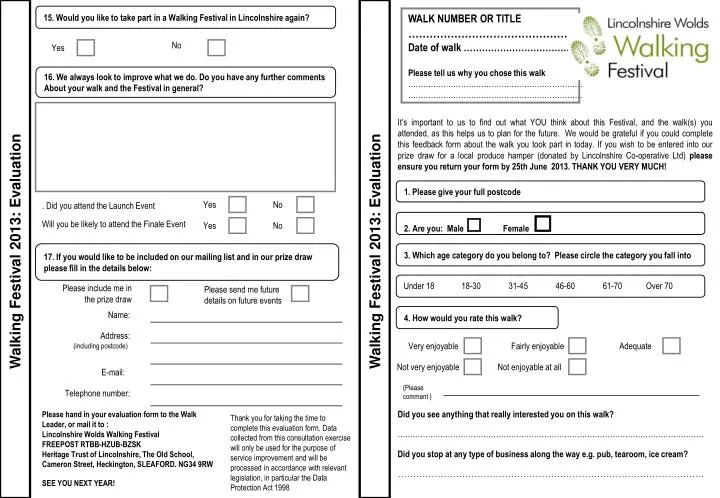 PPT - Please hand in your evaluation form to the Walk Leader, or mail ...