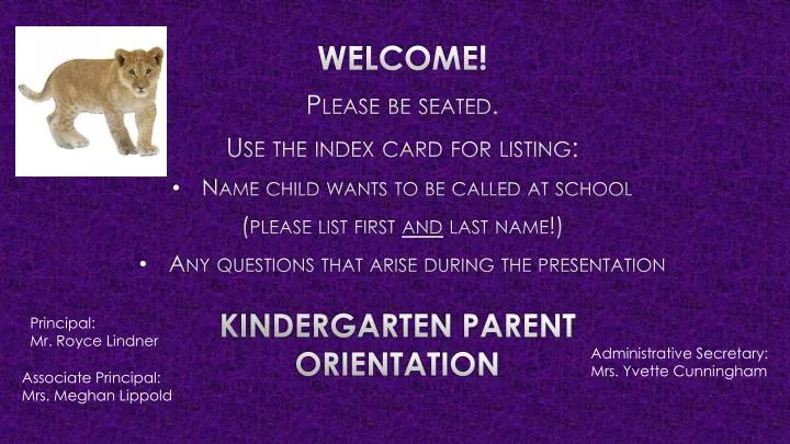 PPT - Kindergarten Parent Orientation PowerPoint Presentation, free ...