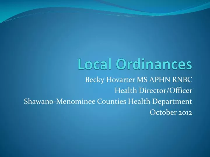 PPT - Local Ordinances PowerPoint Presentation, free download - ID:2416590