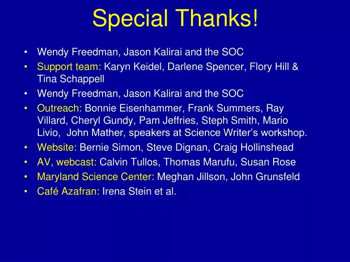PPT - Special Thanks! PowerPoint Presentation, free download - ID:2416812