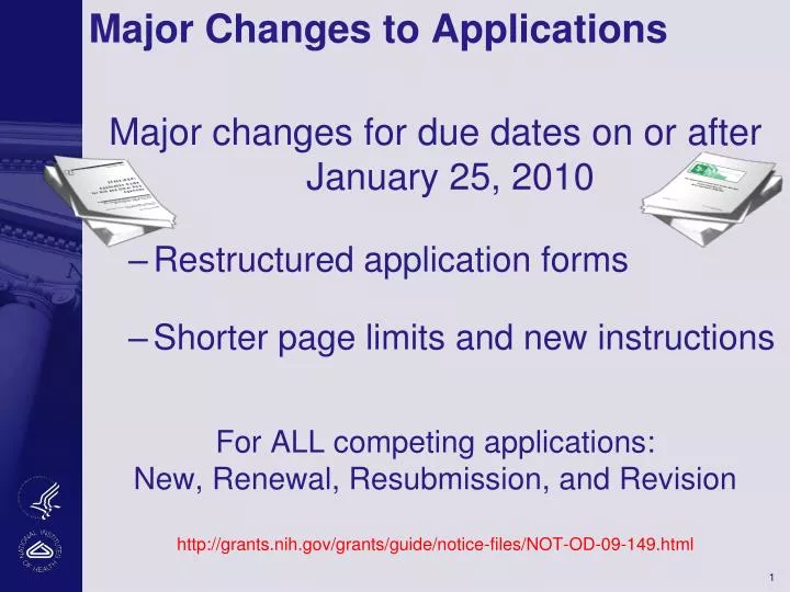 PPT - Major Changes to Applications PowerPoint Presentation, free ...