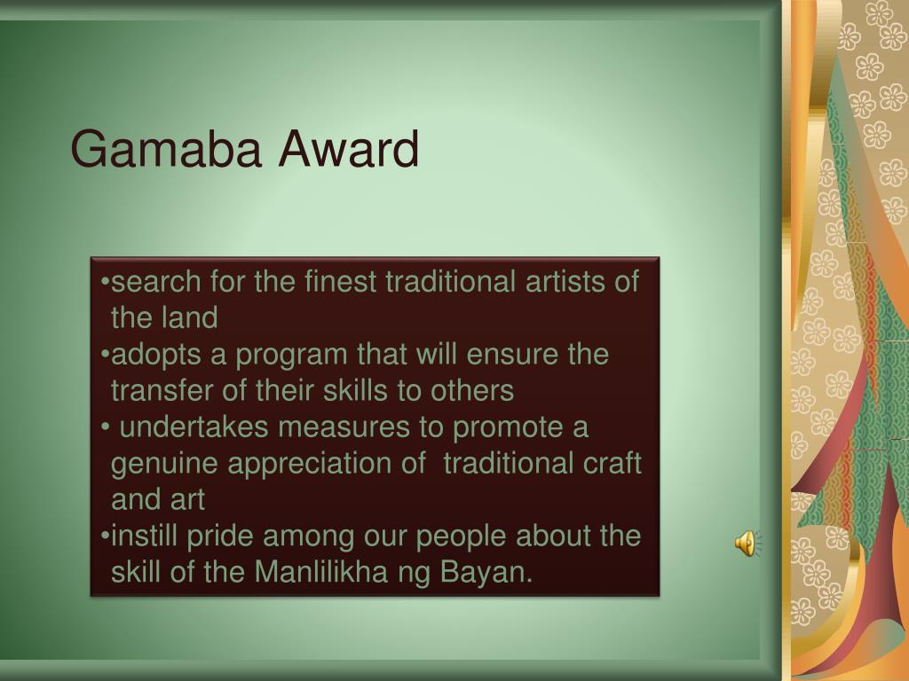 PPT - Gawad sa Manlilikha ng Bayan or the National Living Treasures ...