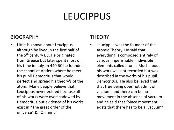 PPT - LEUCIPPUS PowerPoint Presentation, free download - ID:2417286