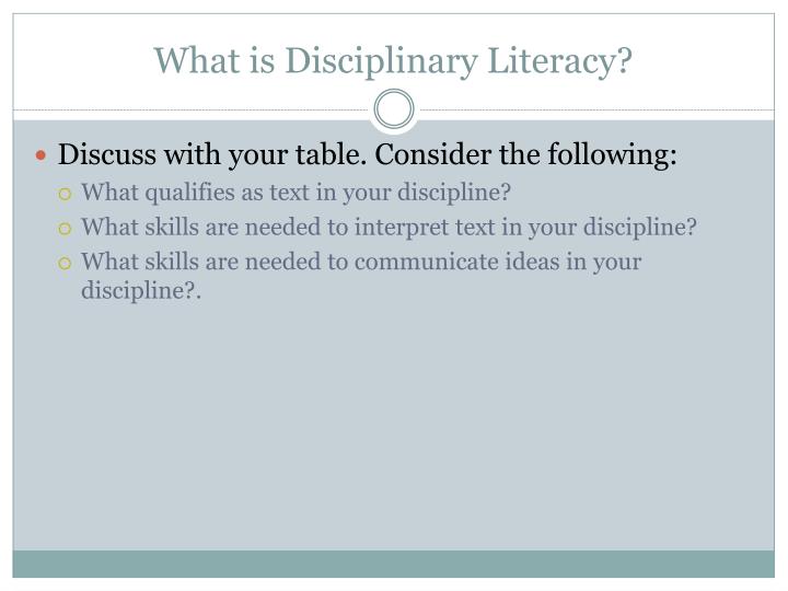 PPT - Disciplinary Literacy PowerPoint Presentation - ID:2417483