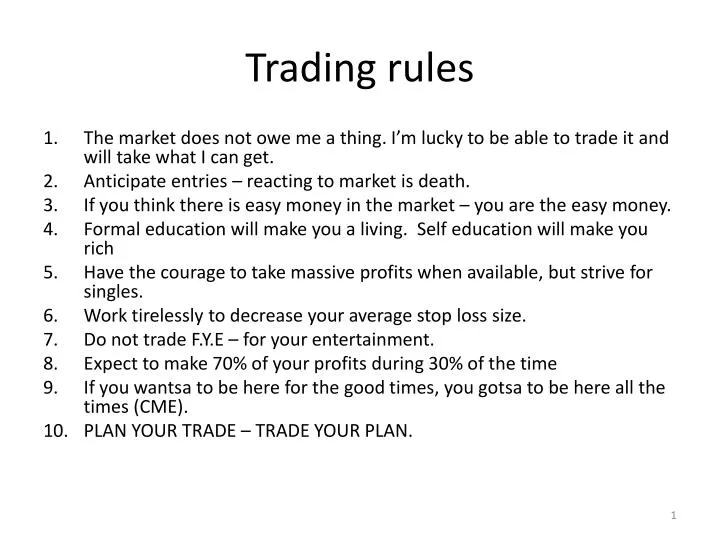 PPT - Trading rules PowerPoint Presentation, free download - ID:2418138