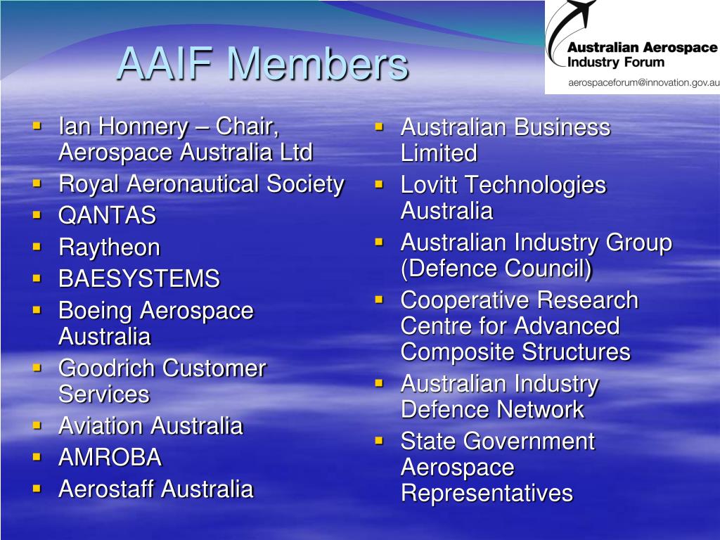 PPT - The Australian Aerospace Industry Forum " Bureaucracy, Academe ...
