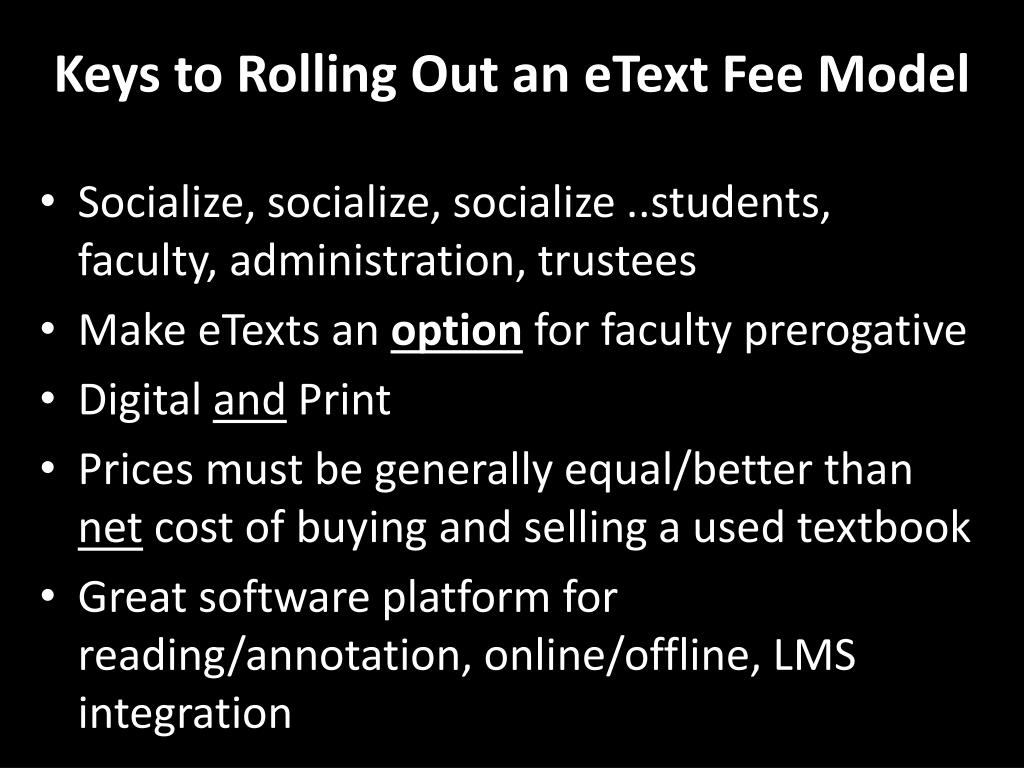 PPT - eTexts : A Perishable Opportunity for Higher Education ...